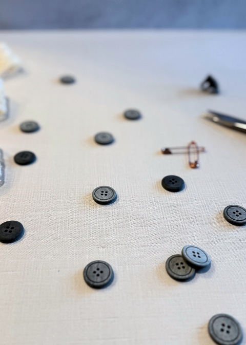 Grey Textured Button – Persnickety Fabrics